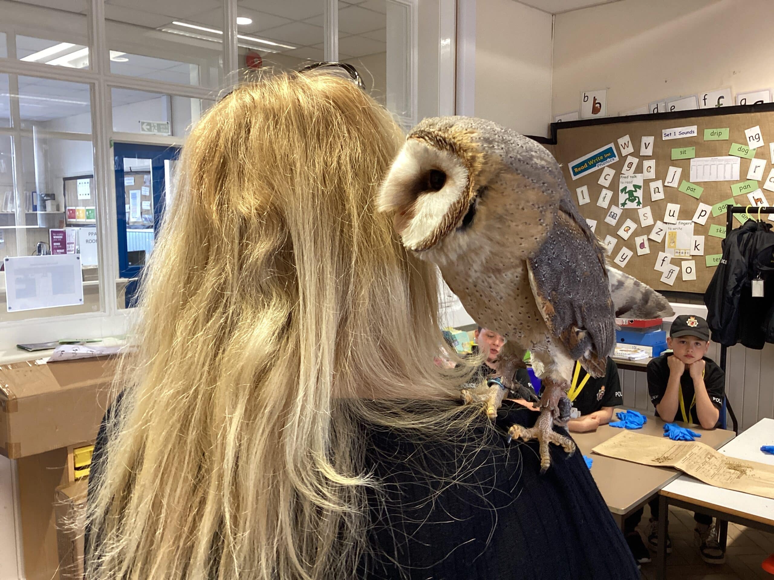 Meeting a barn owl - Peasedown St John Primary School